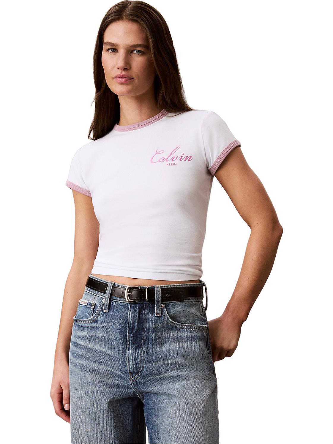 CALVIN KLEIN Calvin Klein Jeans Slim Ringer Logo Tee